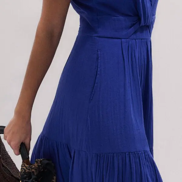 ME+EM Fit + Flare Twist Detail Maxi Dress - Deep Blue