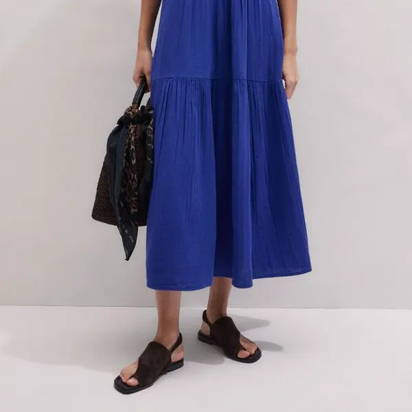 ME+EM Fit + Flare Twist Detail Maxi Dress - Deep Blue