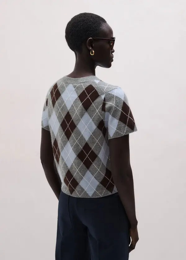 ME+EM Cashmere Argyle Baby Tee