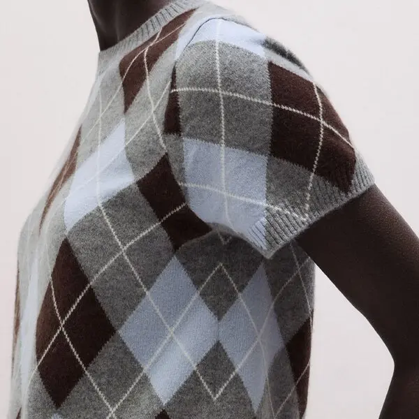 ME+EM Cashmere Argyle Baby Tee