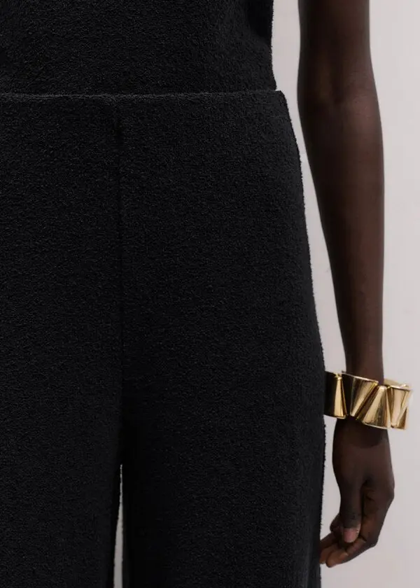 ME+EM Textured Wide-leg Palazzo Pant