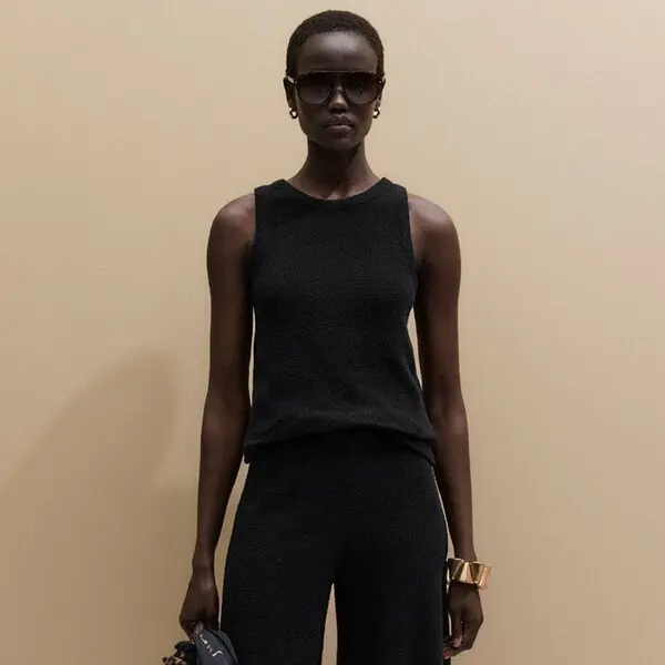 ME+EM Textured Wide-leg Palazzo Pant