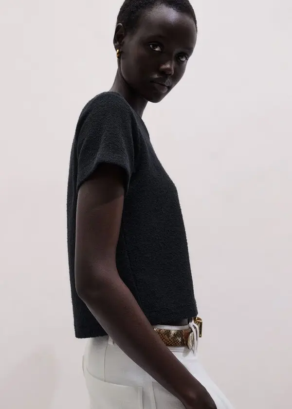 ME+EM Textured Crew Neck Baby Tee