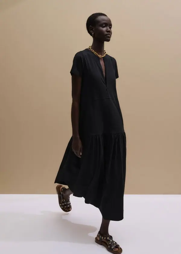 ME+EM A-line Tiered Maxi Dress