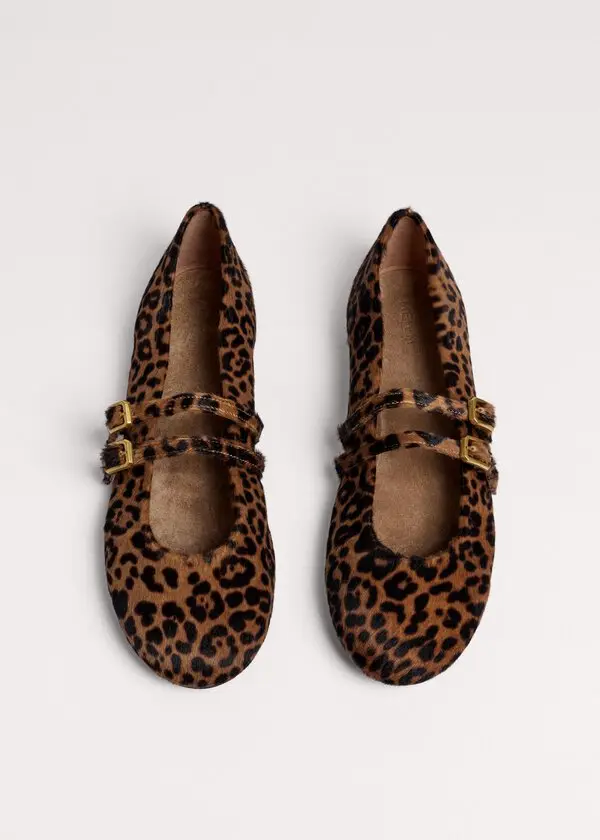 ME+EM Leopard Print Ballerina - Dark Brown Multi