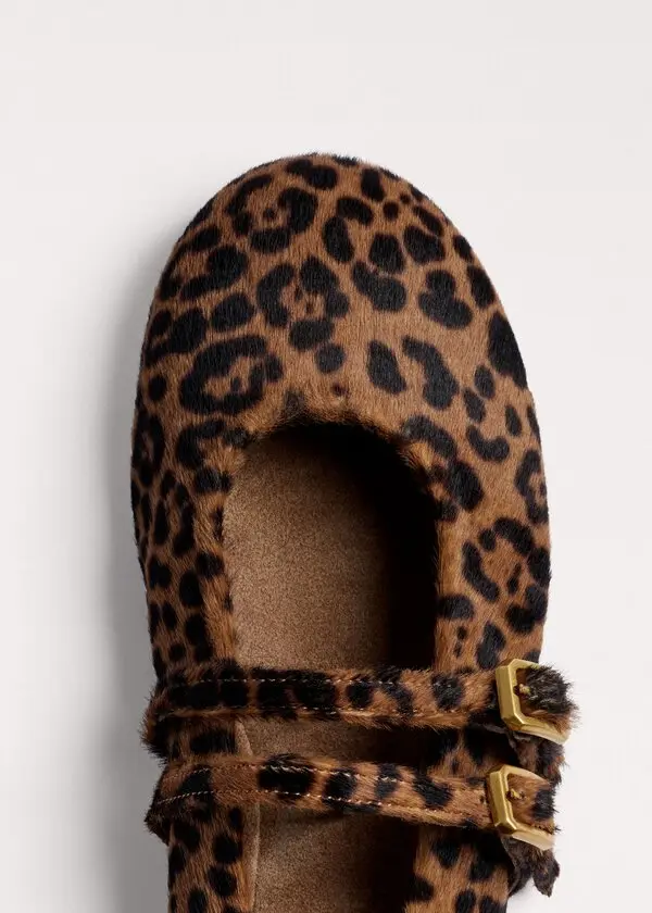 ME+EM Leopard Print Ballerina - Dark Brown Multi