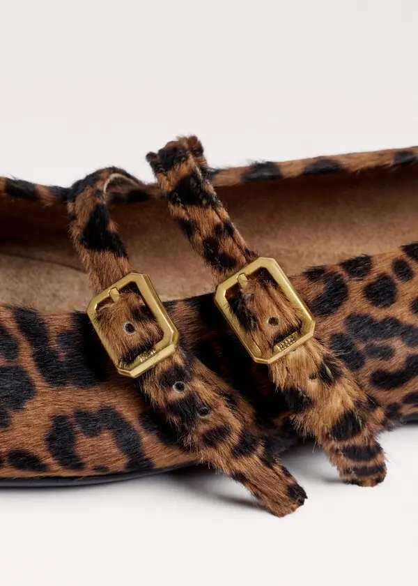 ME+EM Leopard Print Ballerina - Dark Brown Multi