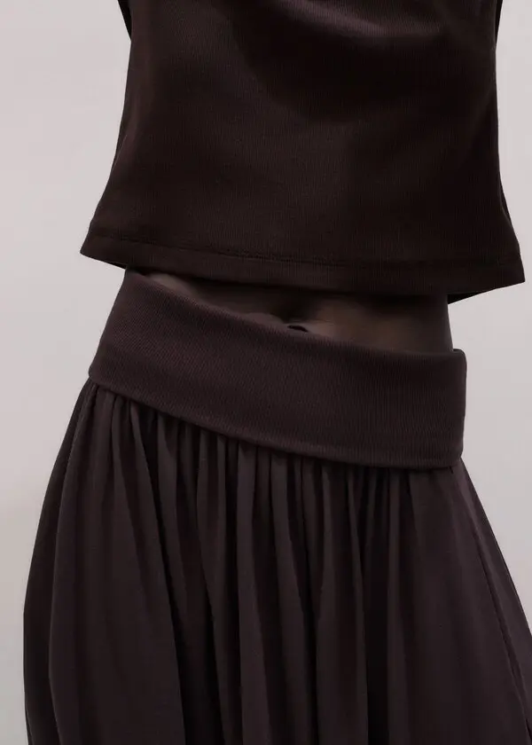 ME+EM Rib Waist Maxi Skirt