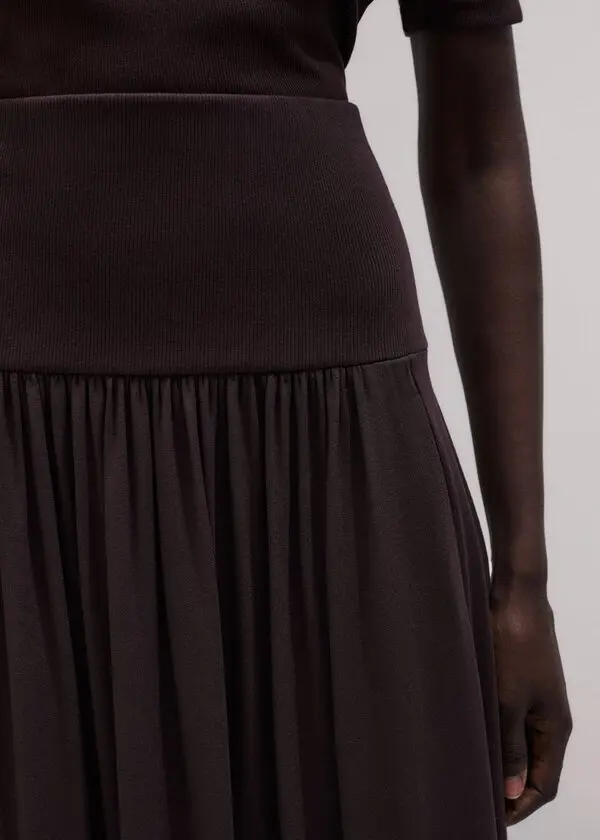 ME+EM Rib Waist Maxi Skirt
