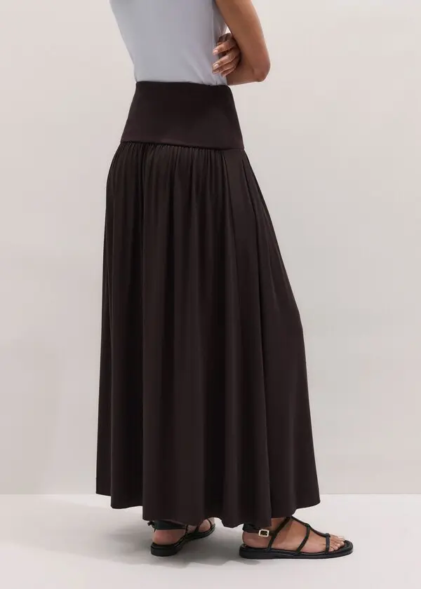 ME+EM Rib Waist Maxi Skirt