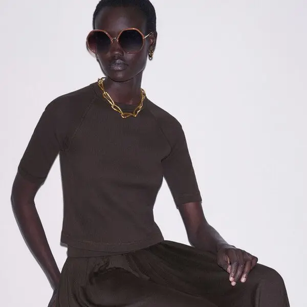 ME+EM Rib Waist Maxi Skirt