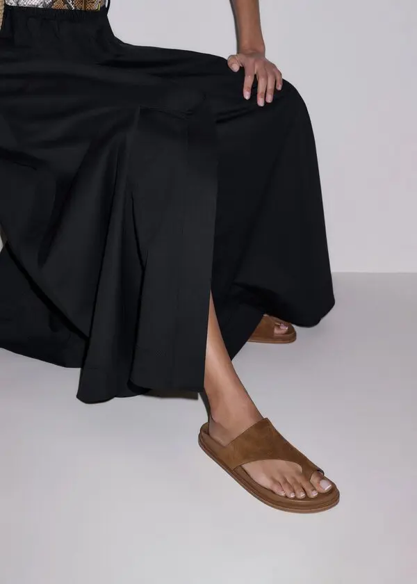 ME+EM Asymmetric Footbed Sandal