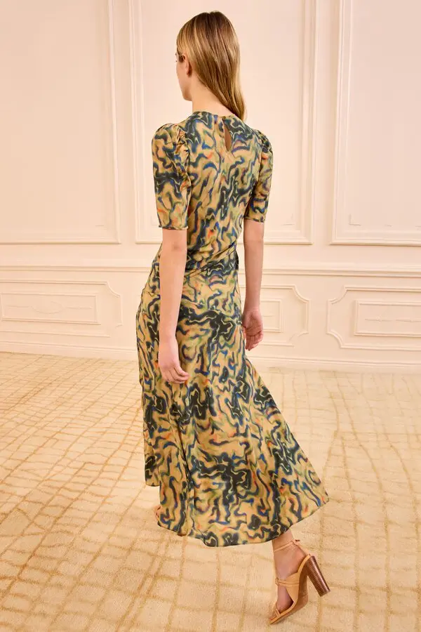 Ulla Johnson Samar Silk Midi Dress - Geode