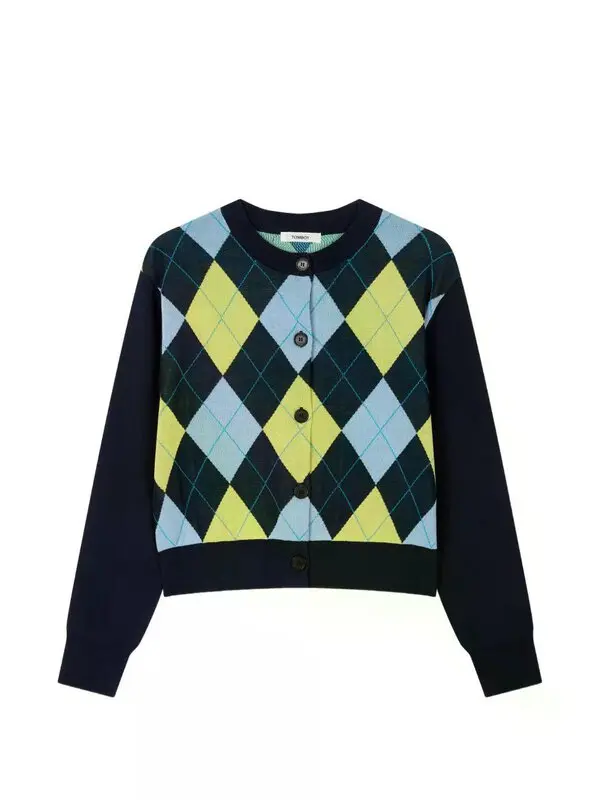STUDIO TOMBOY Argyle Cardigan - Blue