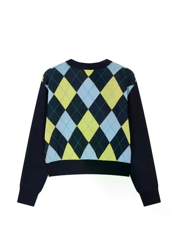 STUDIO TOMBOY Argyle Cardigan - Blue