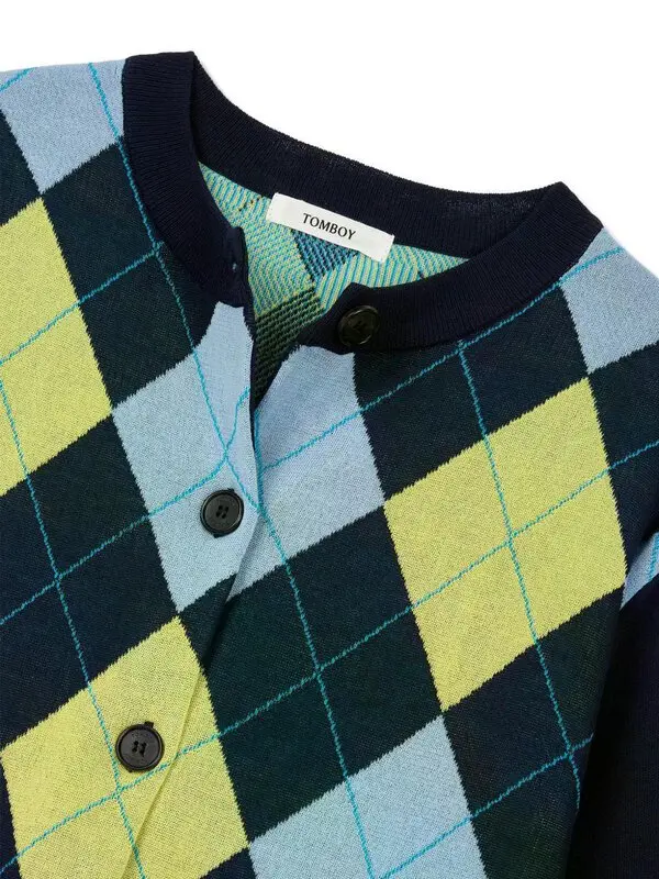 STUDIO TOMBOY Argyle Cardigan - Blue