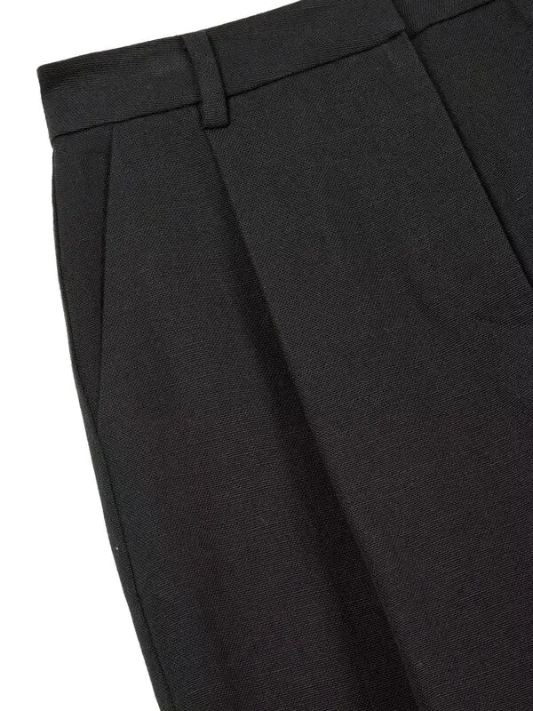 STUDIO TOMBOY Pintuck Tailored Trousers - Black