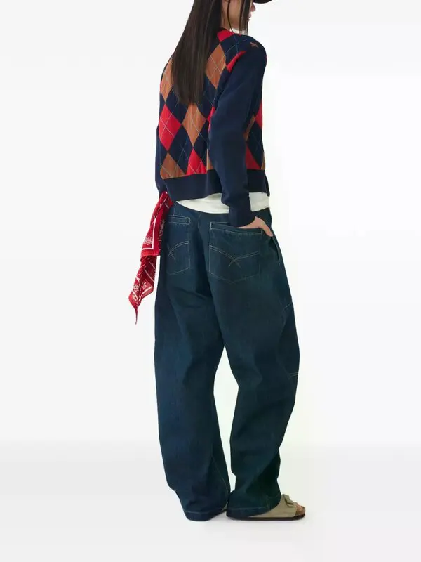 STUDIO TOMBOY Argyle Button-front Cardigan