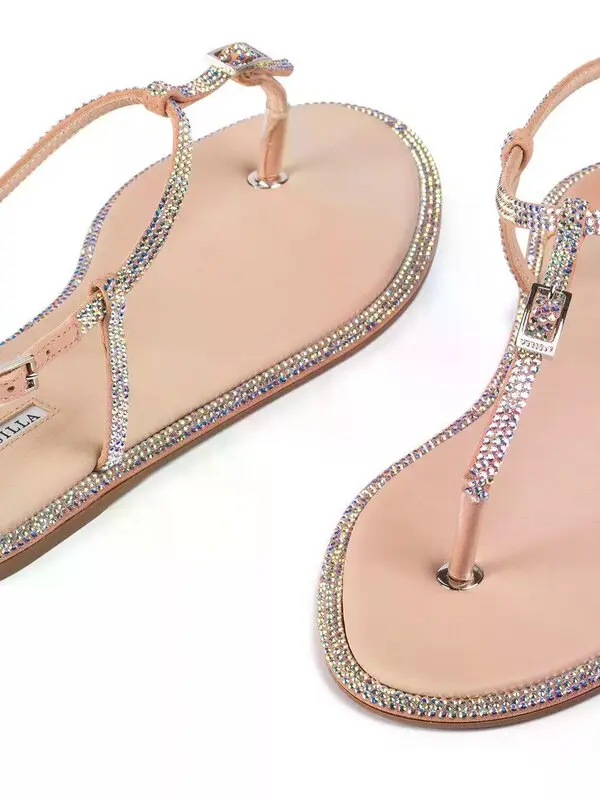 LE SILLA Sahara Rhinestone Embellished T-strap Sandals