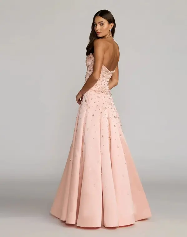 Mac Duggal Embellished Satin Ball Gown With Pockets