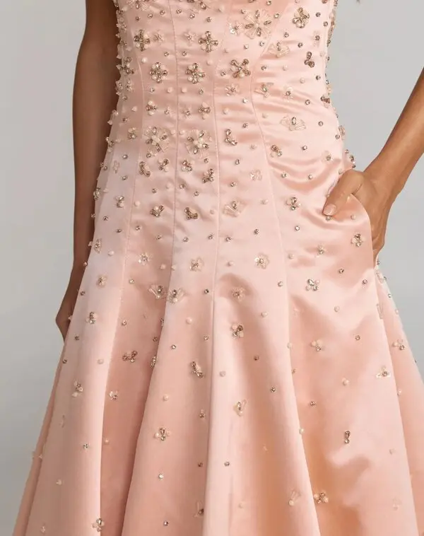 Mac Duggal Embellished Satin Ball Gown With Pockets