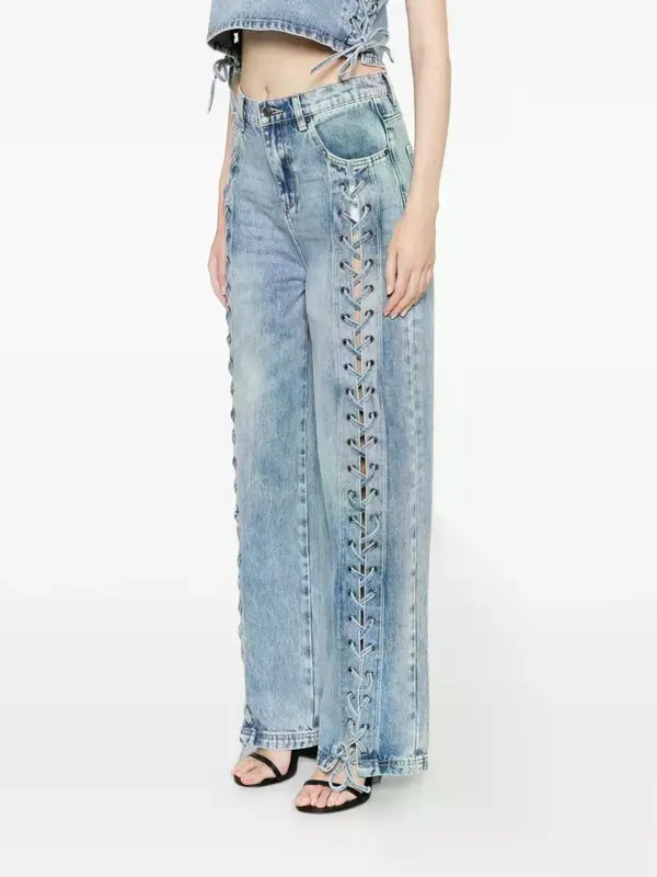 VICOLO Lace-up Buttoned Jeans