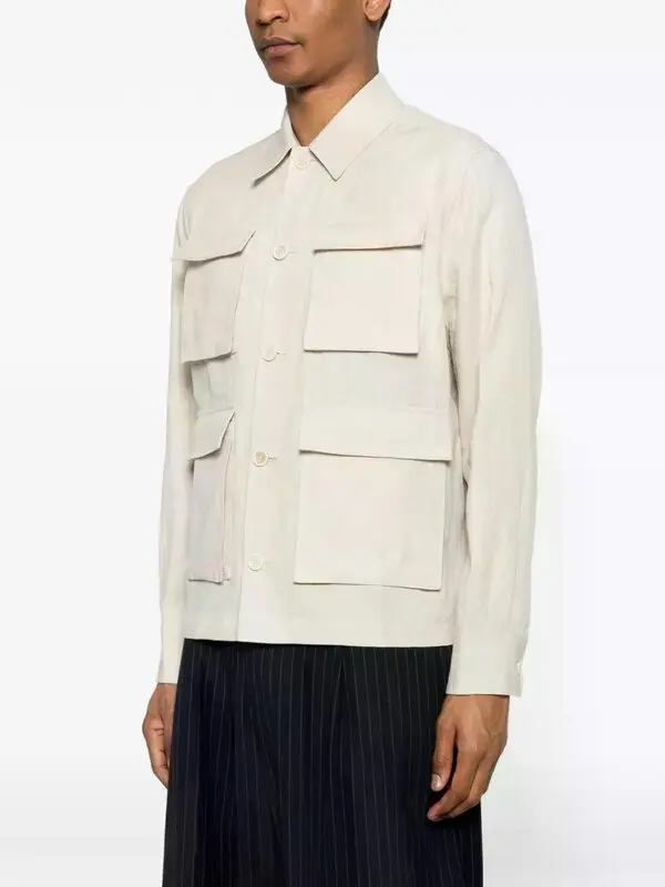 LARDINI Patch Pocket Jacket - Neutrals