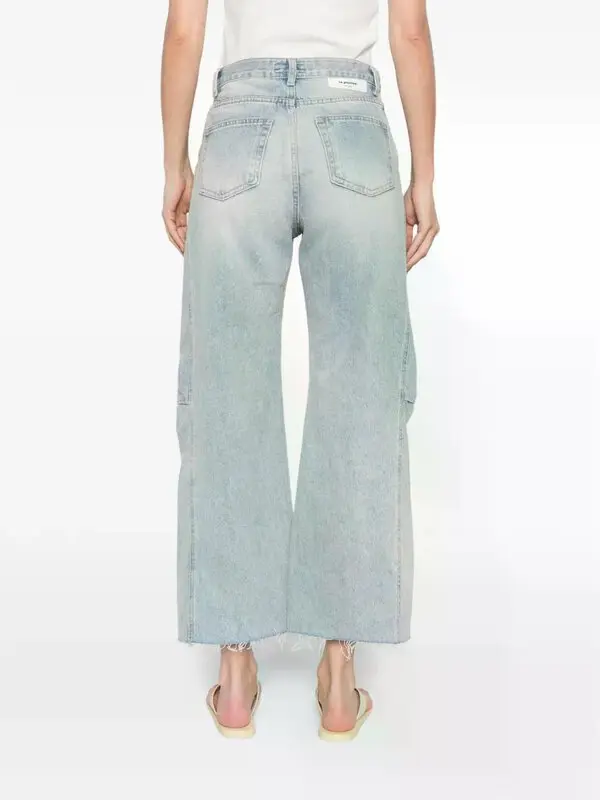 LA PISCINE Banana Frayed Hem Wide-leg Trousers