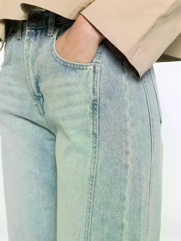 LA PISCINE Banana Frayed Hem Wide-leg Trousers