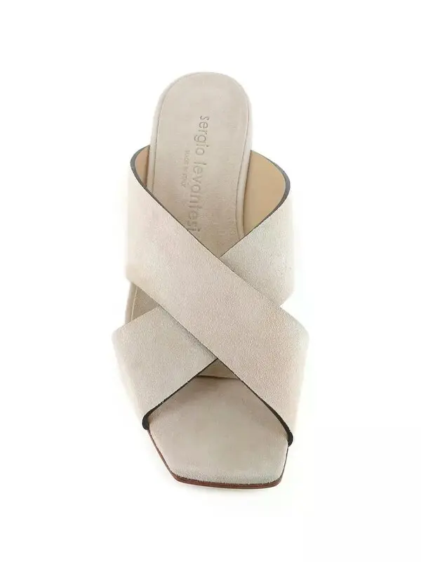 SERGIO LEVANTESI Nunzia Cross-strap Sandals - Neutrals