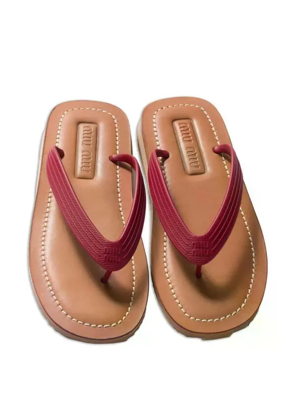 Miu Miu Thong Sandals With Padded Detail - Pink