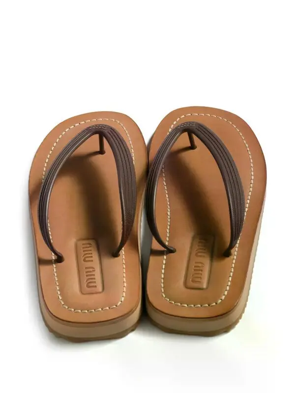 Miu Miu Thong Sandals - Brown