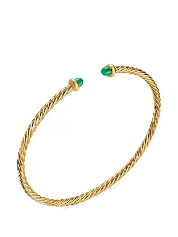 David Yurman 18k Yellow Emerald Cablespira® Flex Bracelet
