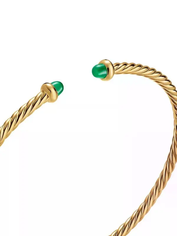 David Yurman 18k Yellow Emerald Cablespira® Flex Bracelet