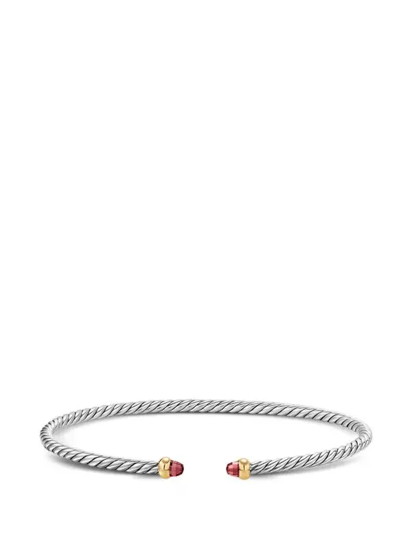 David Yurman Cable Bracelet With Garnets - Silver