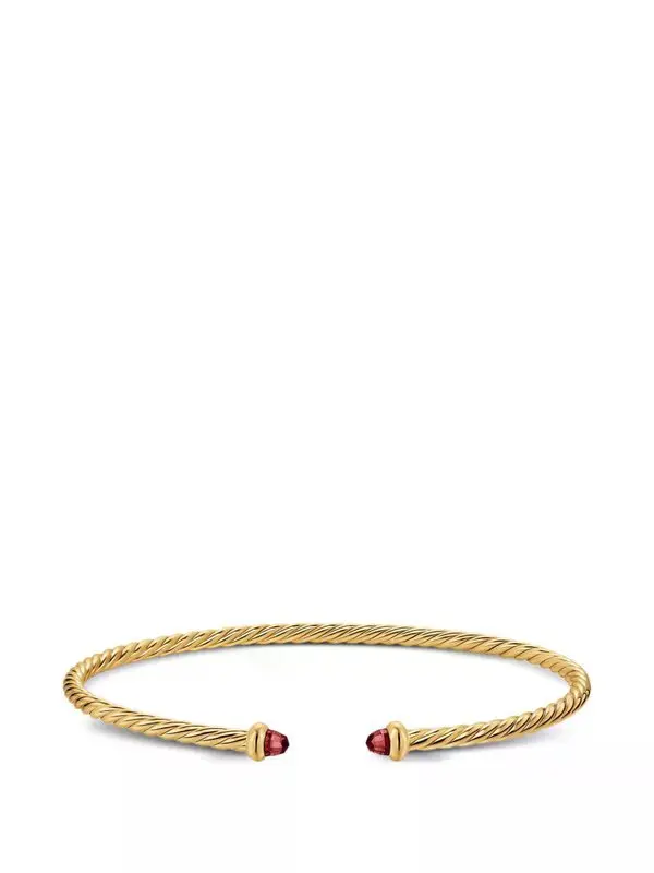 David Yurman 18k Yellow Rhodolite Garnet Cablespira Flex Bracelet
