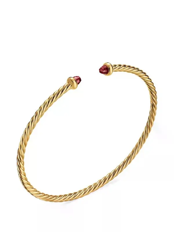 David Yurman 18k Yellow Rhodolite Garnet Cablespira Flex Bracelet