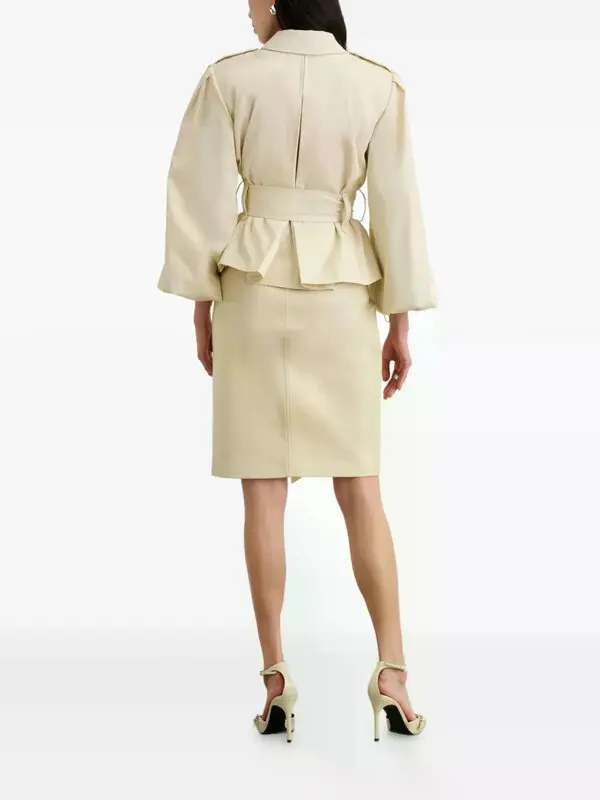 TOCCIN Belted Zip-front Jacket - Neutrals