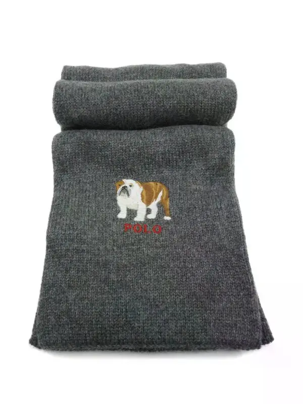 Polo Ralph Lauren Bulldog-detail Scarf - Grey