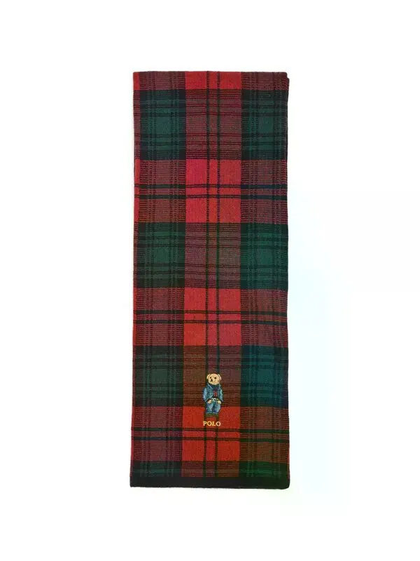 Polo Ralph Lauren Plaid Polo Bear Scarf - Red