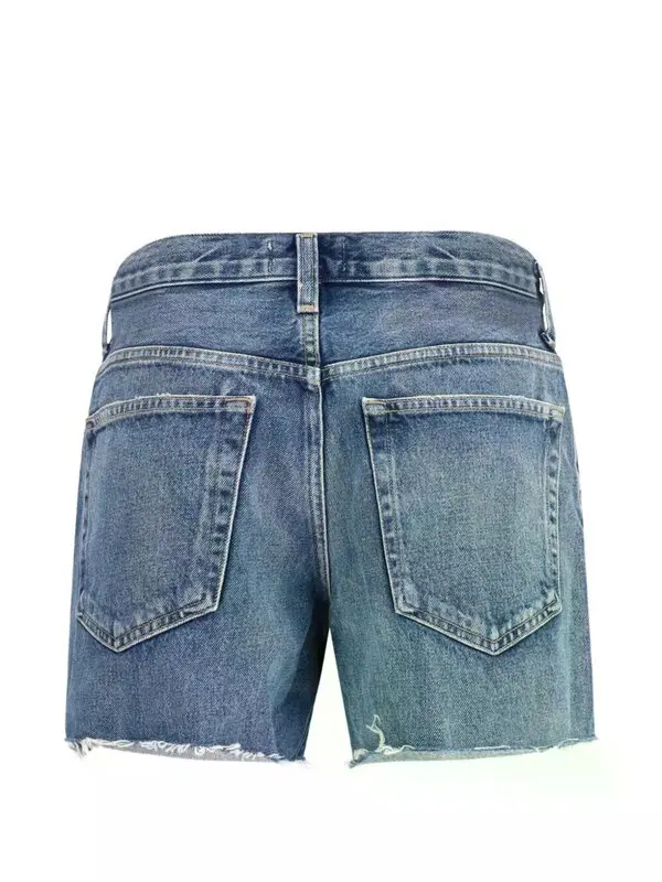 AGOLDE Frayed Denim Shorts - Blue