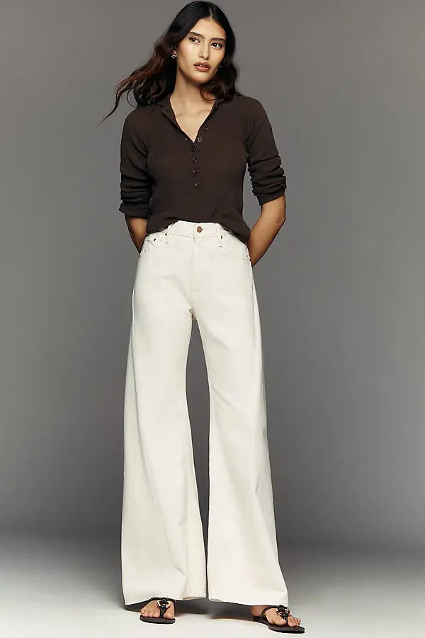 MOTHER High-rise Wide-leg Jeans - Natural