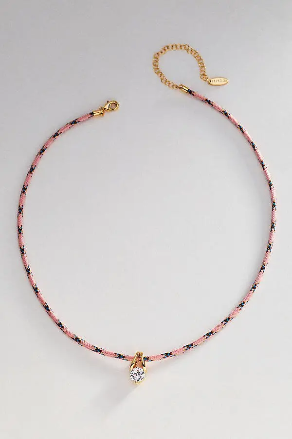 Anthropologie Color Cord Necklace - Pink