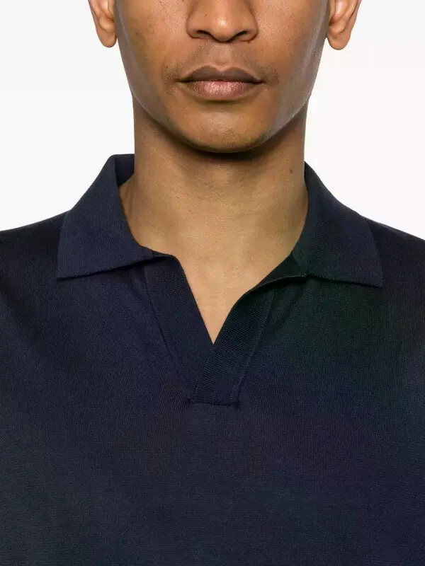LARDINI Open Collar T-shirt