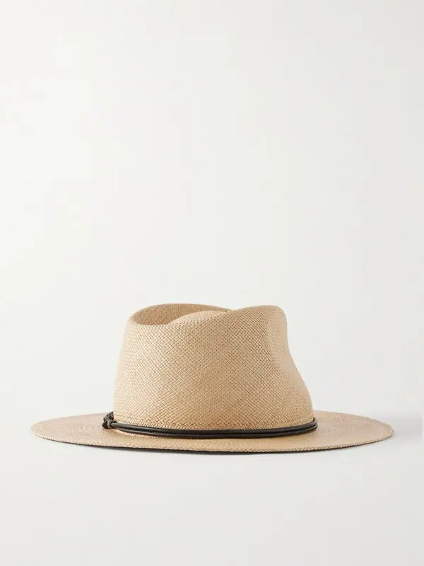 Brunello Cucinelli Embellished Ribbon-trimmed Fedora - Neutrals