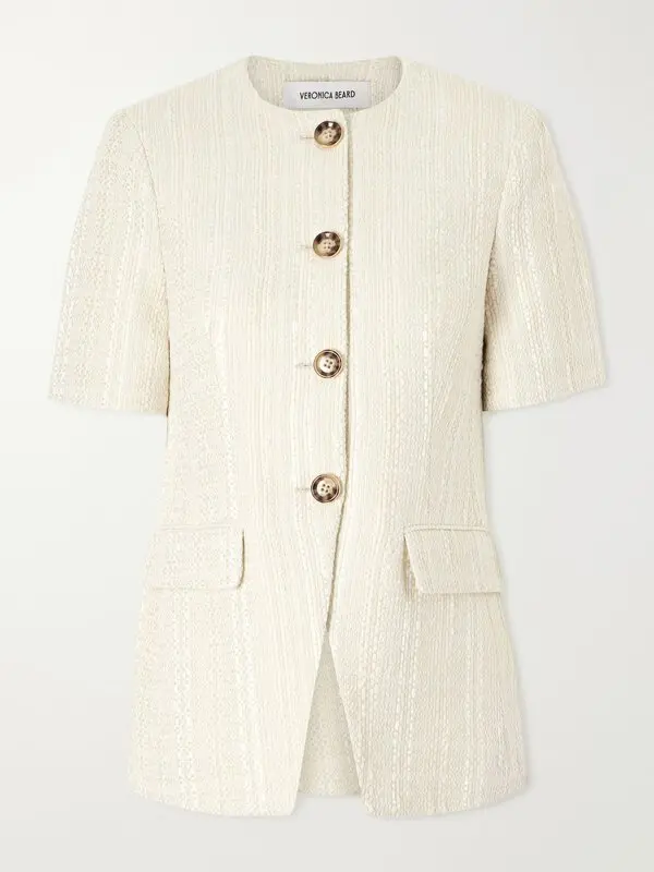 Veronica Beard Bodie Cotton-blend Jacket - Neutrals