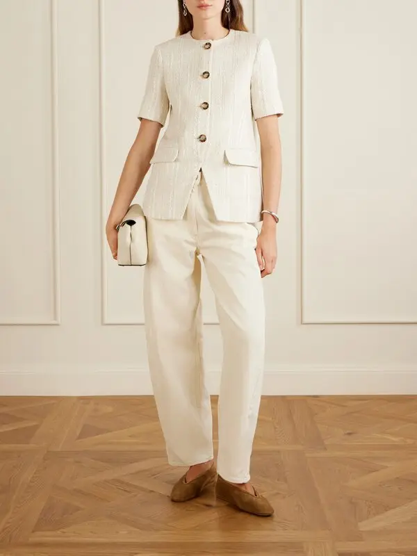 Veronica Beard Bodie Cotton-blend Jacket - Neutrals