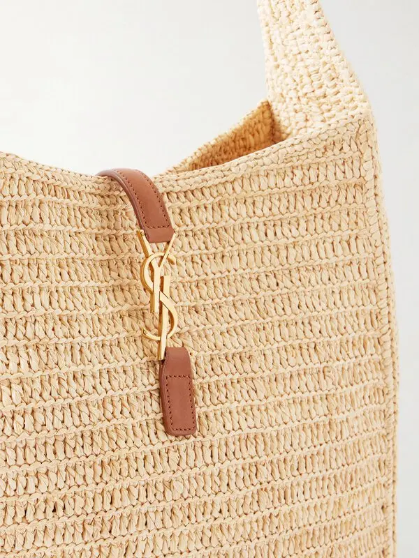 Saint Laurent Le 5 À 7 Raffia Shoulder Bag - Brown