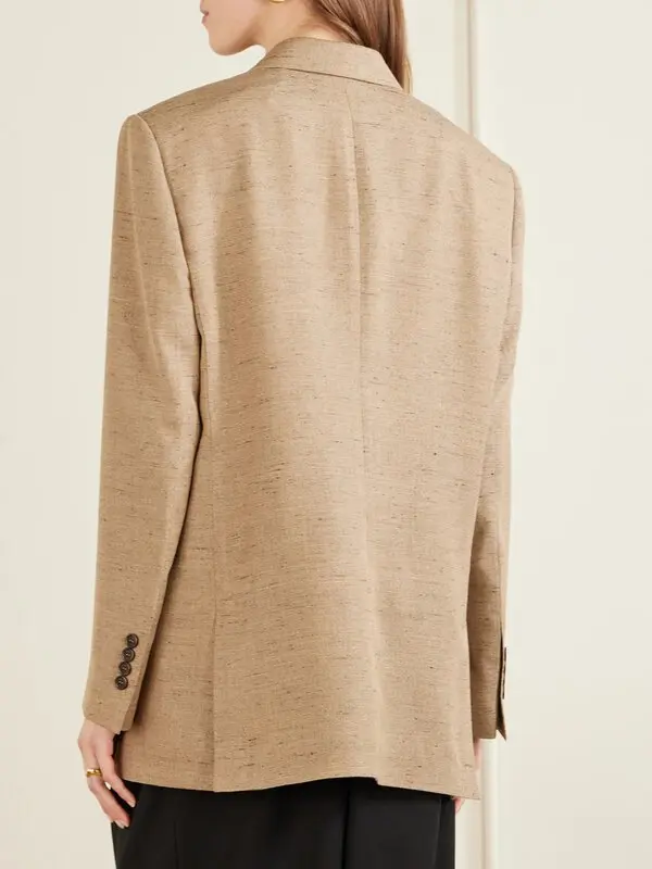 Dolce & Gabbana Double-breasted Oversized Woven Blazer - Neutrals