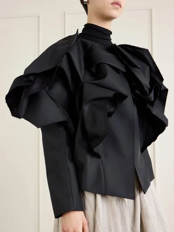 Comme Des Garçons Ruffled Gabardine Jacket